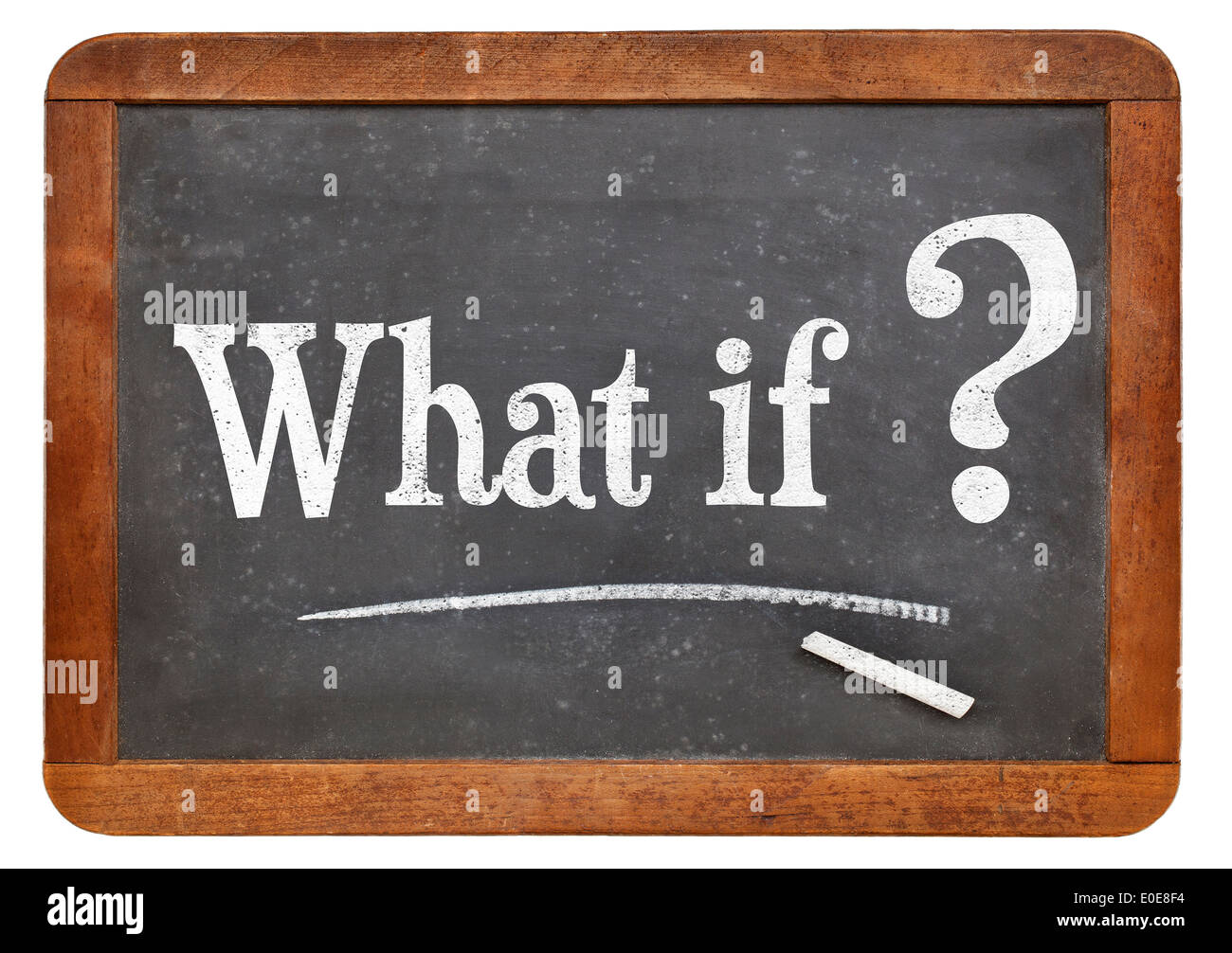 What if question on a vintage blackboard isolated on white Stock Photo ...