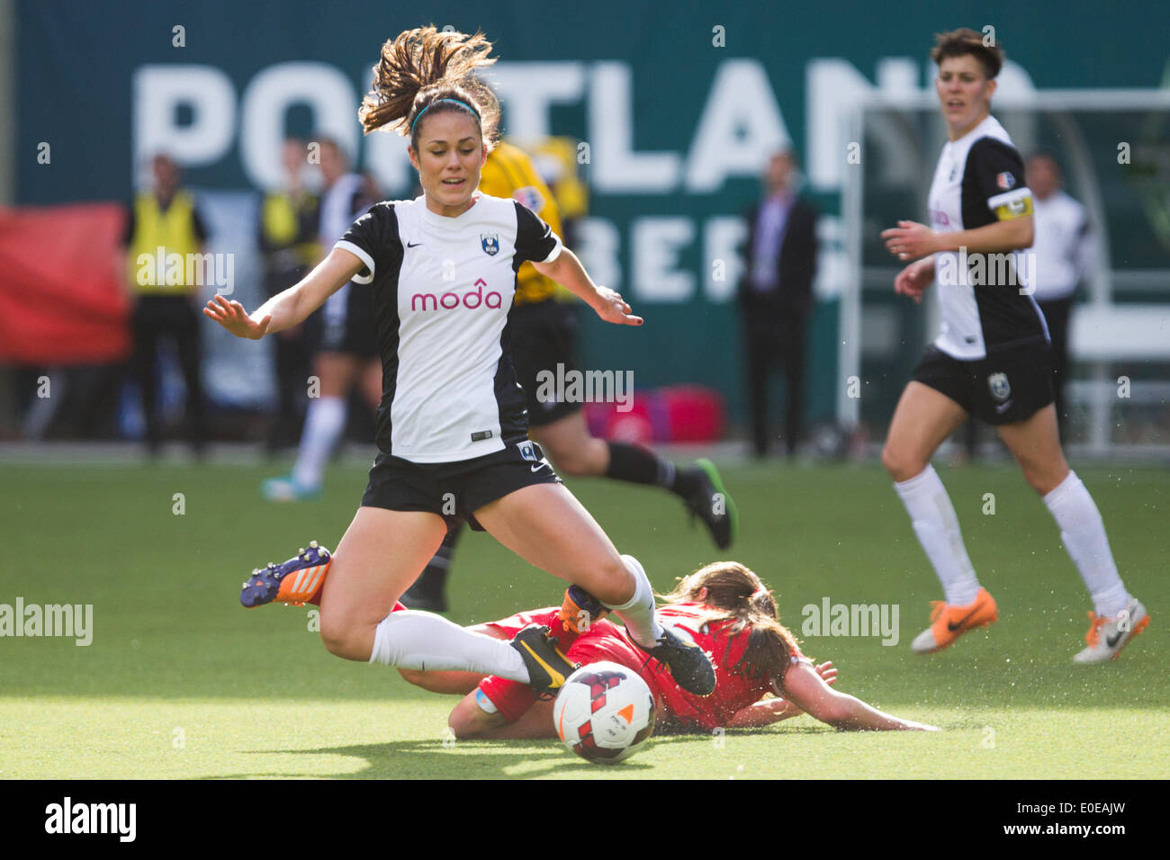 May 10, 2014 - Seattle's KATE DEINES (4) gets fouled by Portland's ...