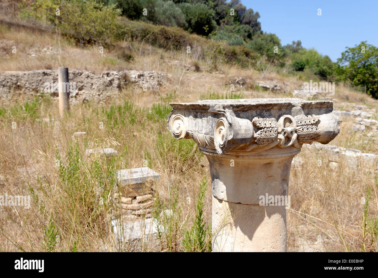 Elegant column capital from Early Christian basilica at Katsivelos ...