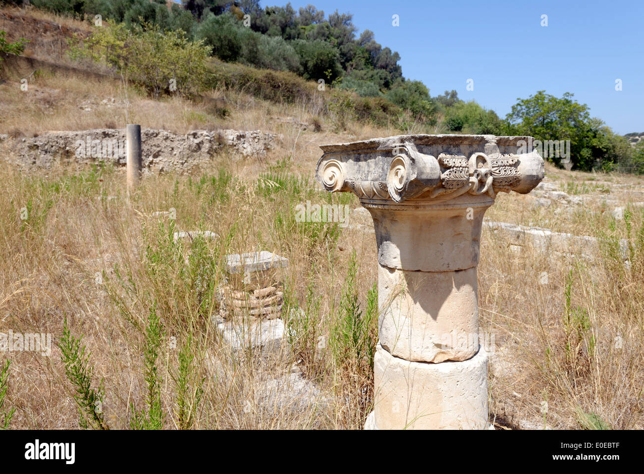 Elegant column capital from Early Christian basilica at Katsivelos ...