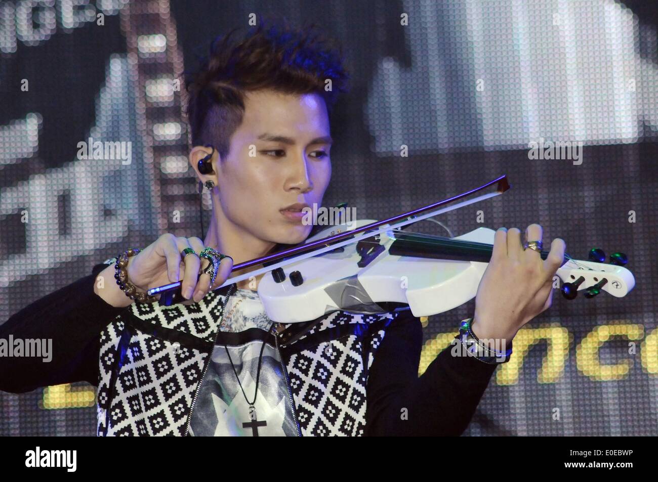 Taipei. 11th May, 2014. Singer Ian performs during a rehearsal of a ...