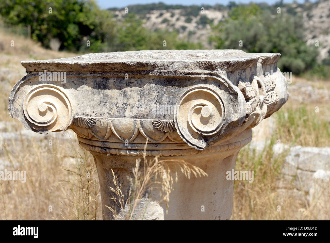 Elegant column capital from Early Christian basilica at Katsivelos ...