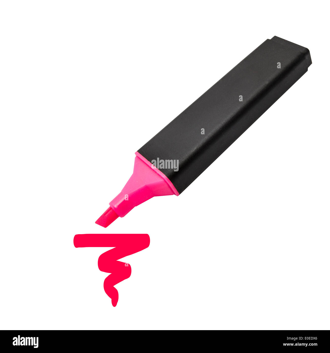 Pink highlighter isolated on white background Stock Photo - Alamy