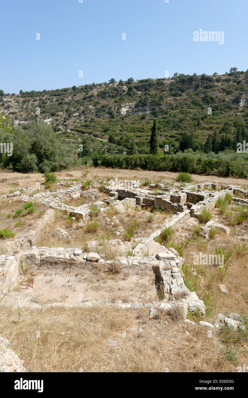 Building ruins at Katsivelos archaeological site Ancient Eleutherna ...