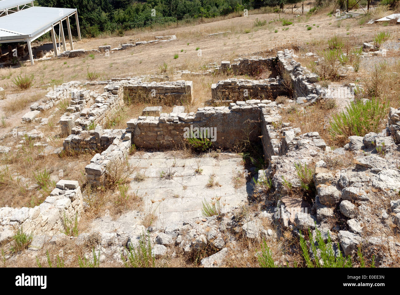 Building ruins at Katsivelos archaeological site Ancient Eleutherna ...