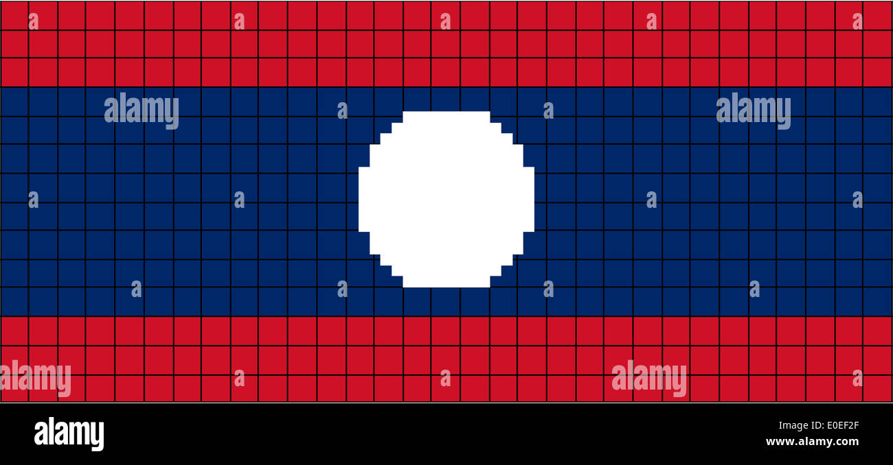 Vector Flag of Laos in 8bit style Stock Photo - Alamy