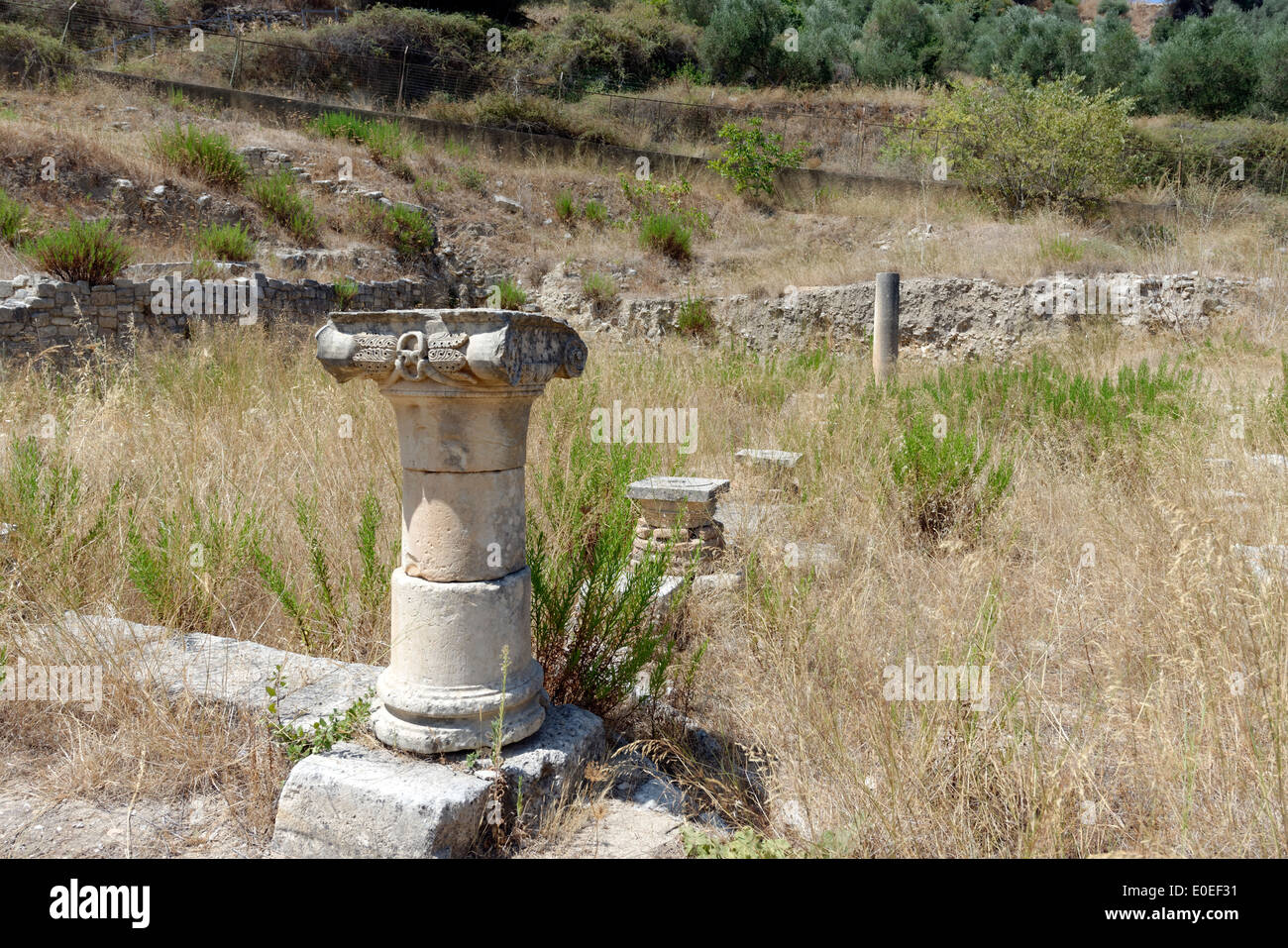 Elegant column capital from Early Christian basilica at Katsivelos ...