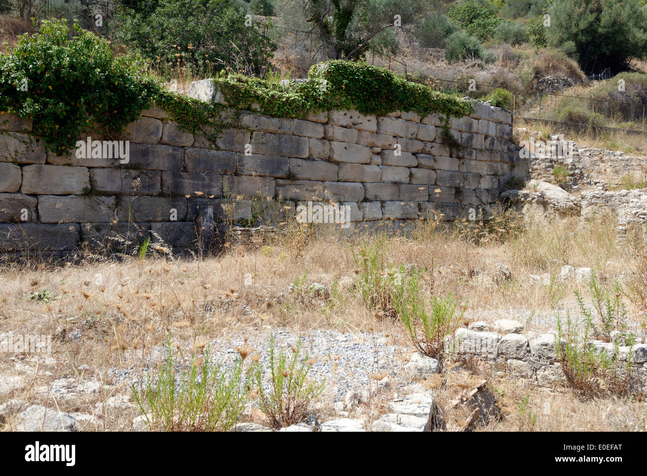 Hellenistic retaining wall western end Katsivelos archaeological site ...