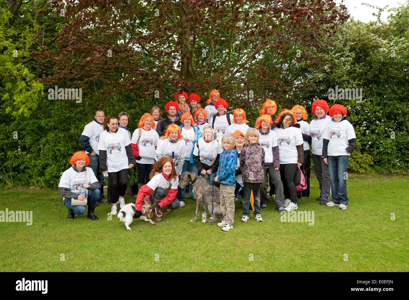 Cudham, UK. 11th May 2014. A group of walkers posed for photos at the ...