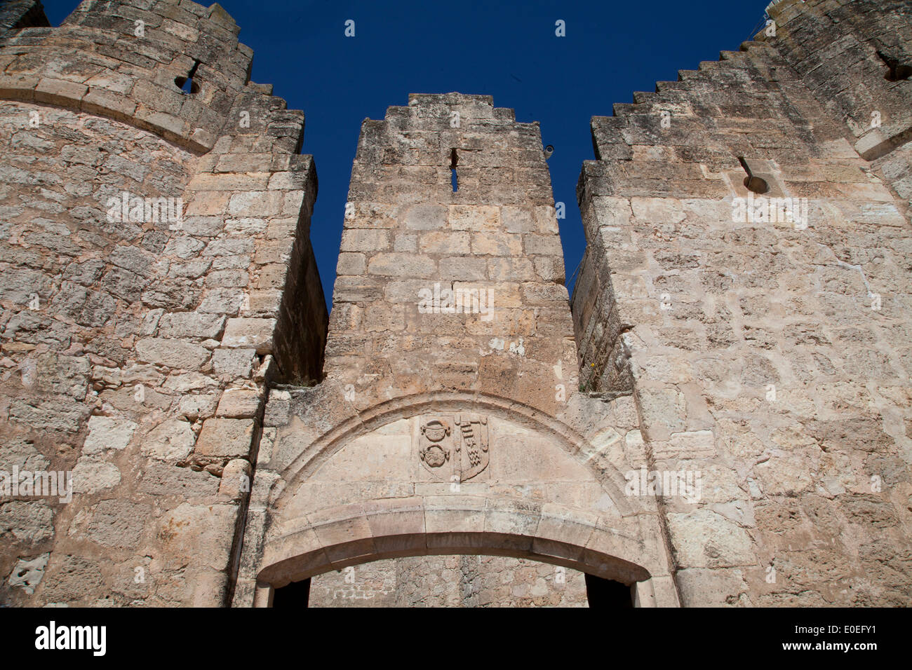 Exterior of the facade of Belmonte Castle Stock Photo - Alamy