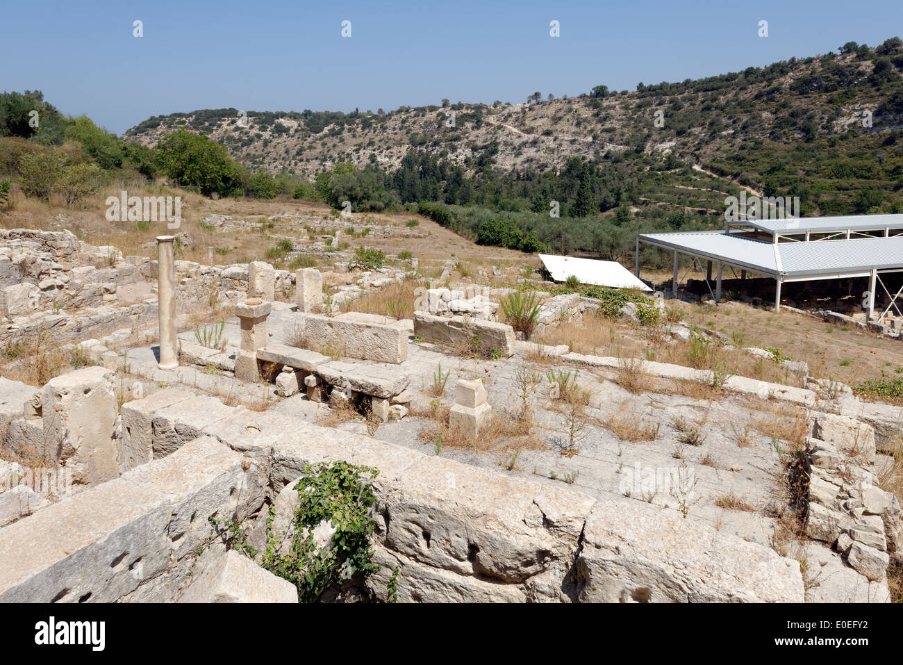 Building ruins at Katsivelos archaeological site Ancient Eleutherna ...