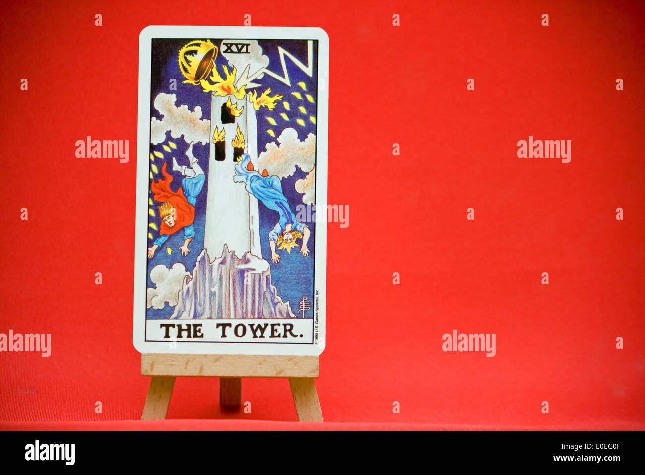 The Tower. A Major Arcana card from the Universal Waite deck Stock ...