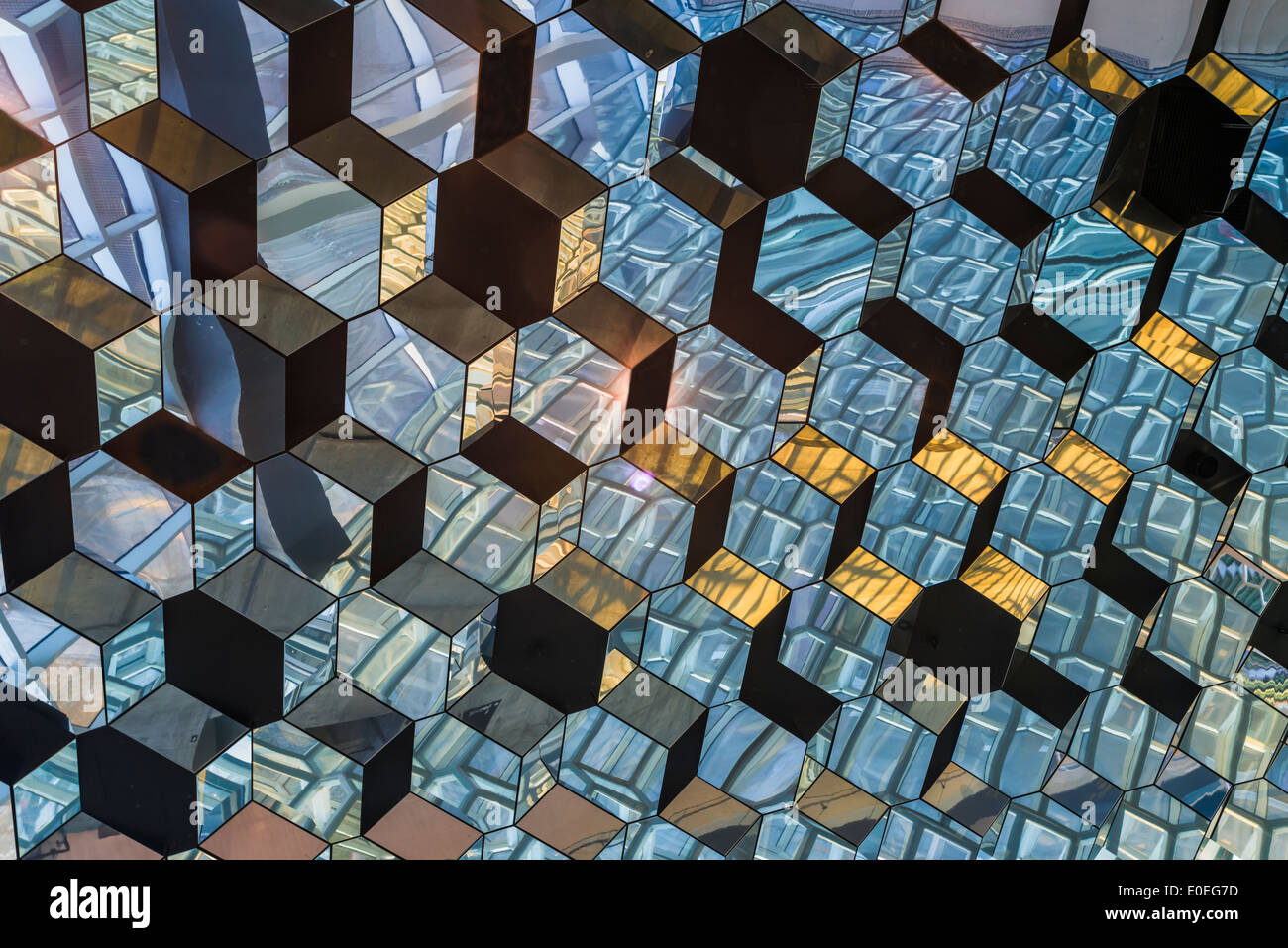 Details of hexagonal glass roof of Concert Hall, Reykjavik Stock Photo ...