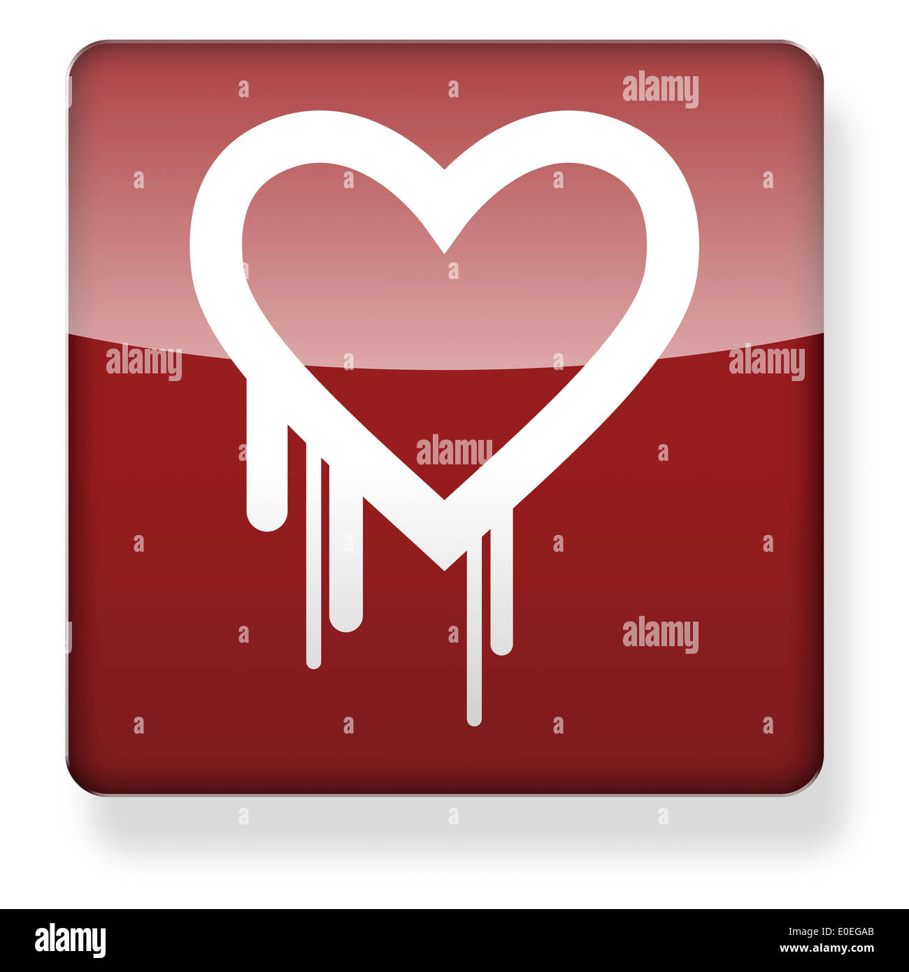 Heartbleed as an app icon. Clipping path included Stock Photo - Alamy