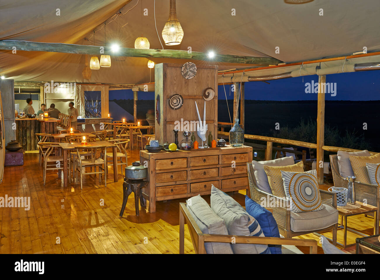 main area of Polentswa Tented Camp, Kgalagadi Transfrontier Park ...