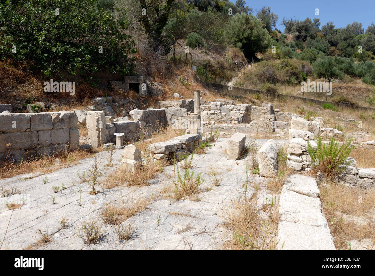 Building ruins at Katsivelos archaeological site Ancient Eleutherna ...