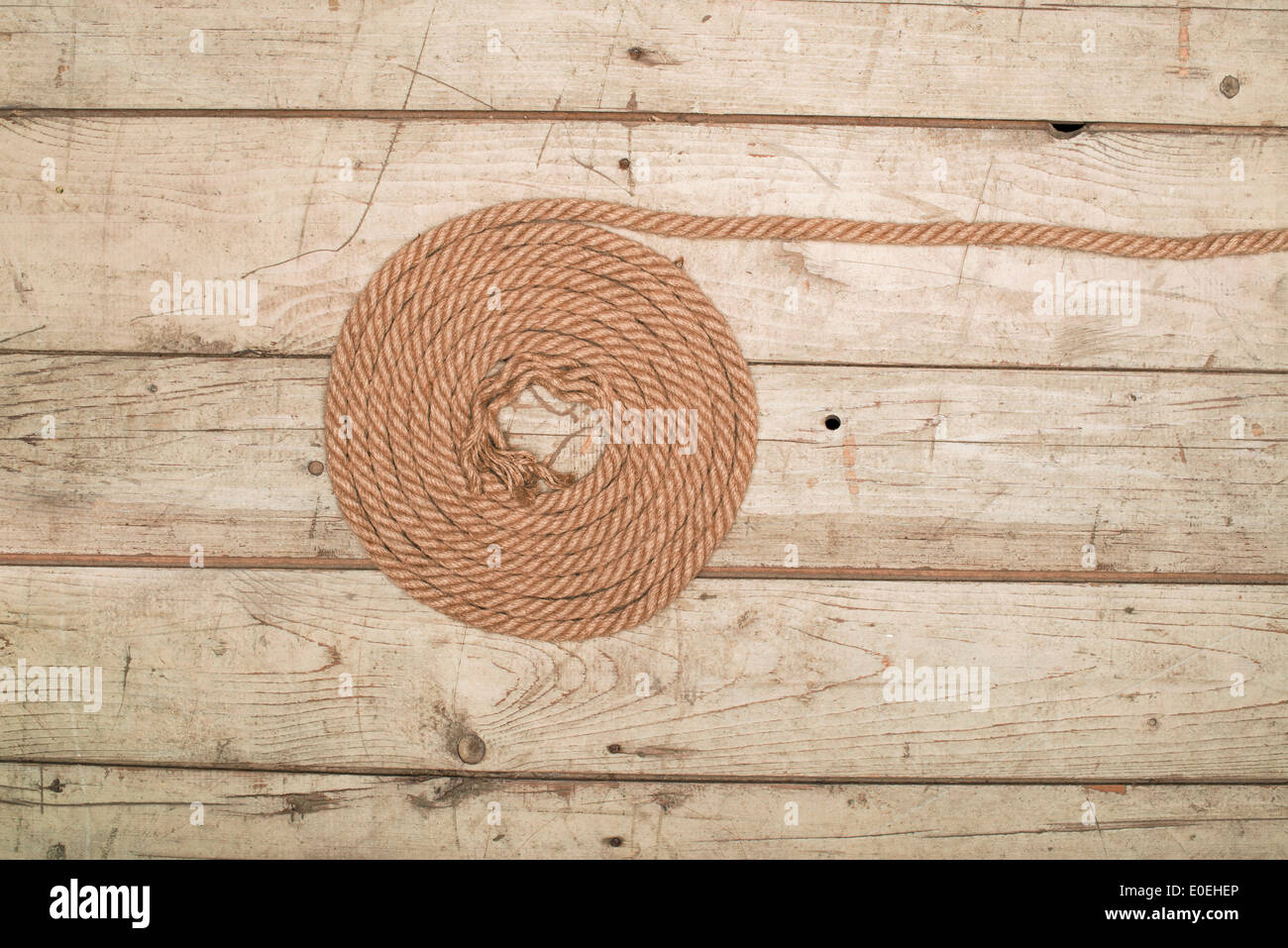 old texture of wooden boards with ship rope Stock Photo - Alamy