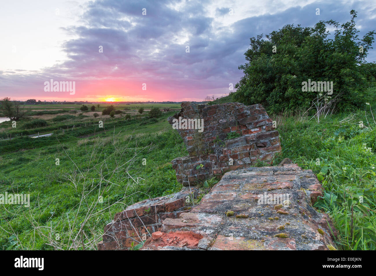 Sunset behind the ruins Stock Photo - Alamy