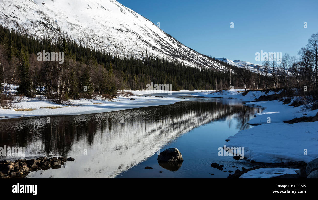 Nature landscape of mountains stream Stock Photo - Alamy