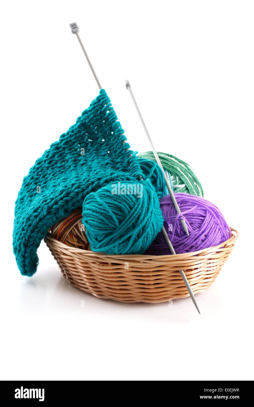 Basket with wool hi-res stock photography and images - Alamy