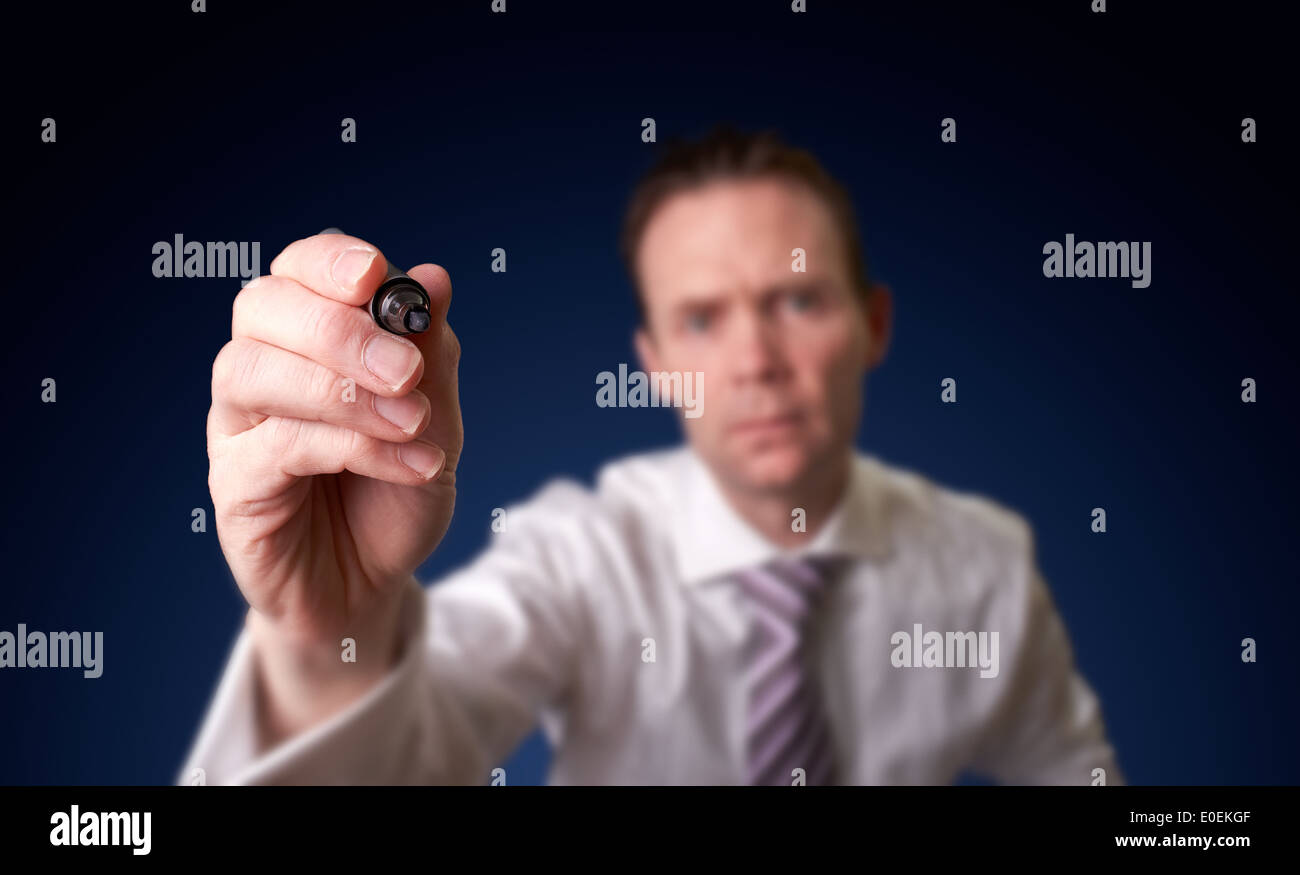 Screen businessman writing hi-res stock photography and images - Alamy