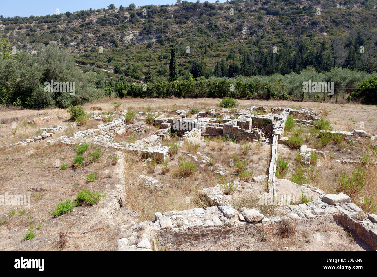 Building ruins at Katsivelos archaeological site Ancient Eleutherna ...