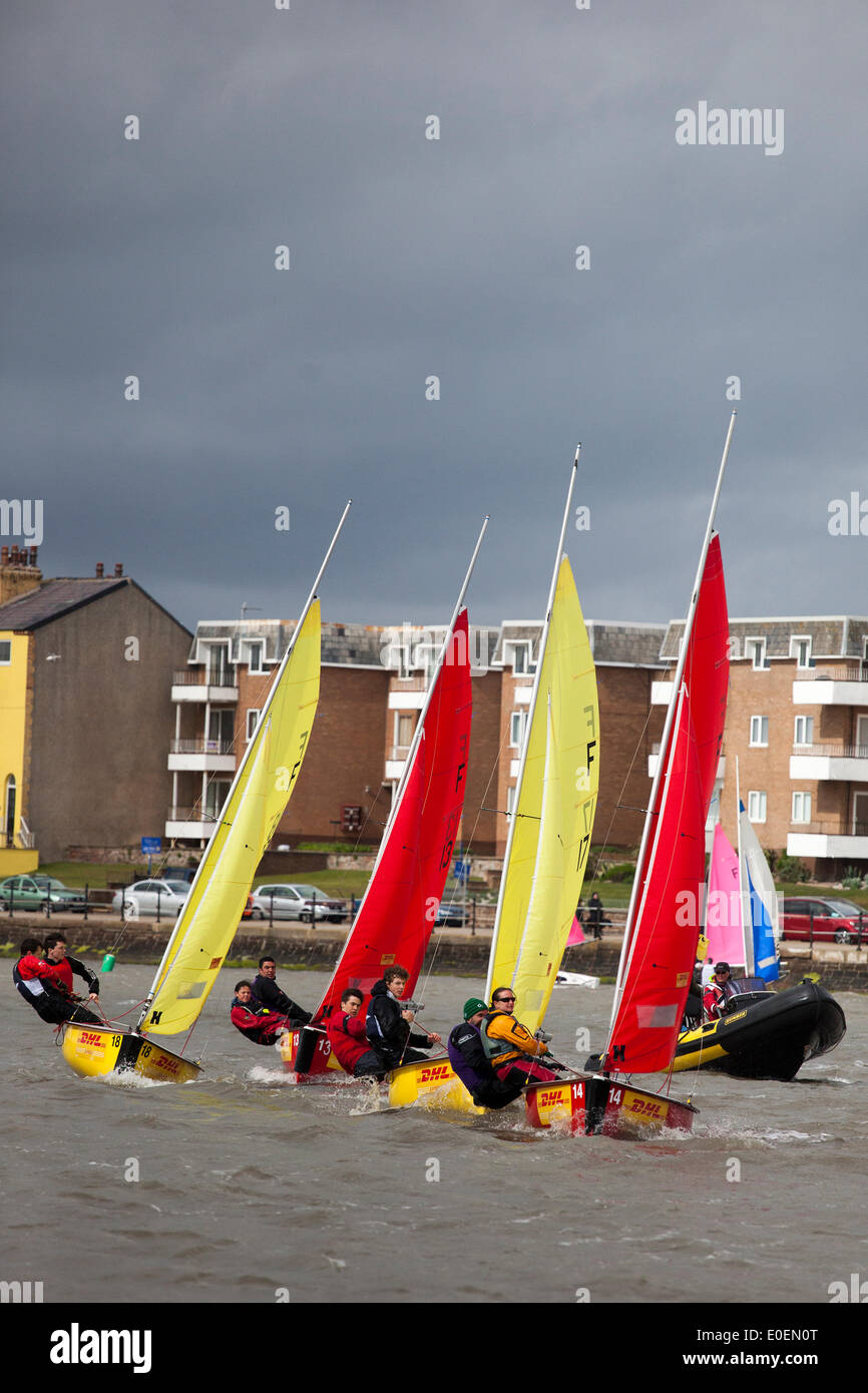 West Kirby, Liverpool, UK. 11 May 2014. DHL Express Team boats at the ...