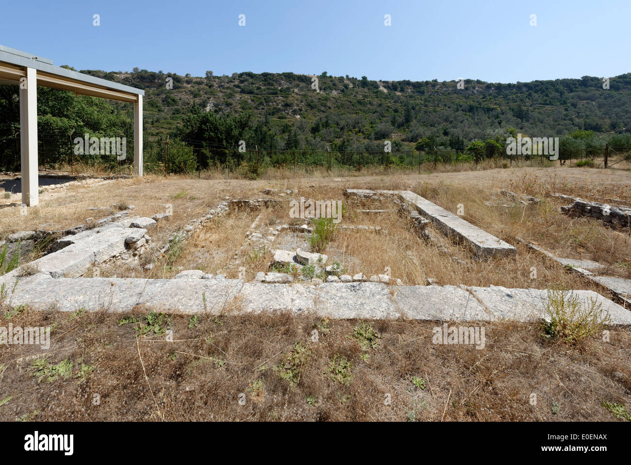 Building ruins at Katsivelos archaeological site Ancient Eleutherna ...