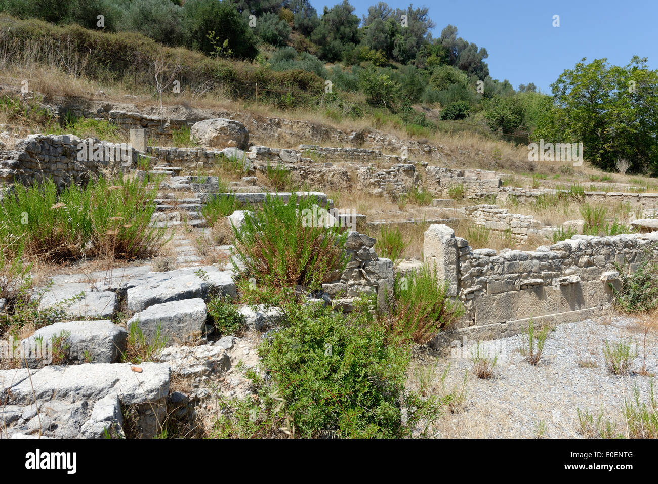 Building ruins at Katsivelos archaeological site Ancient Eleutherna ...