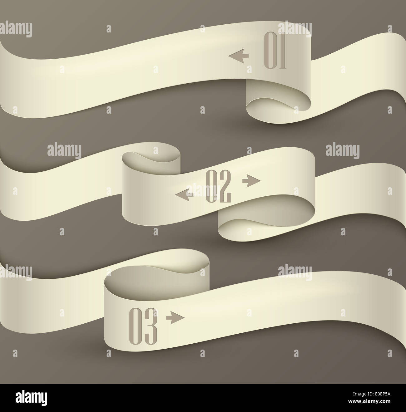 Three style ribbon set hi-res stock photography and images - Alamy