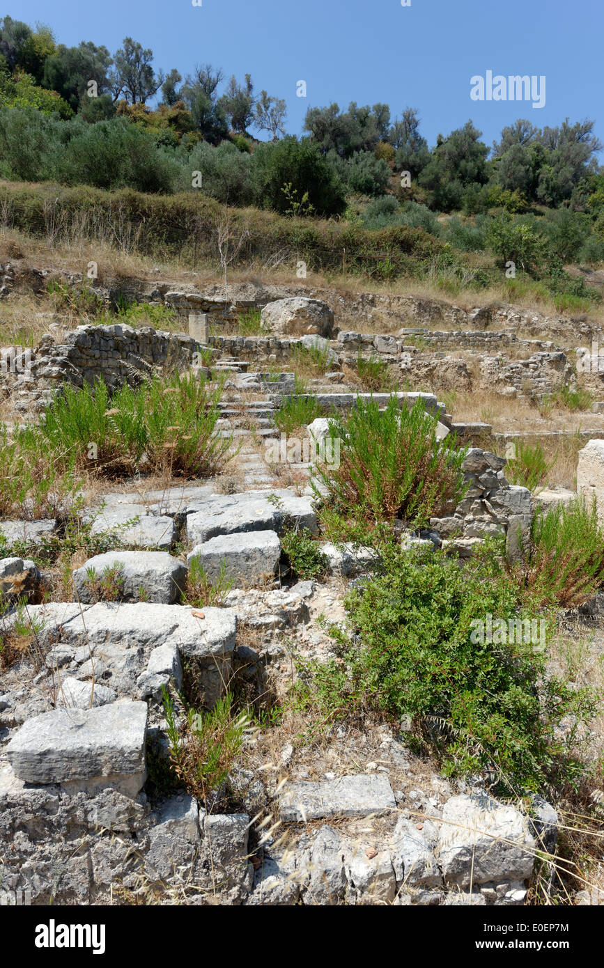Building ruins at Katsivelos archaeological site Ancient Eleutherna ...