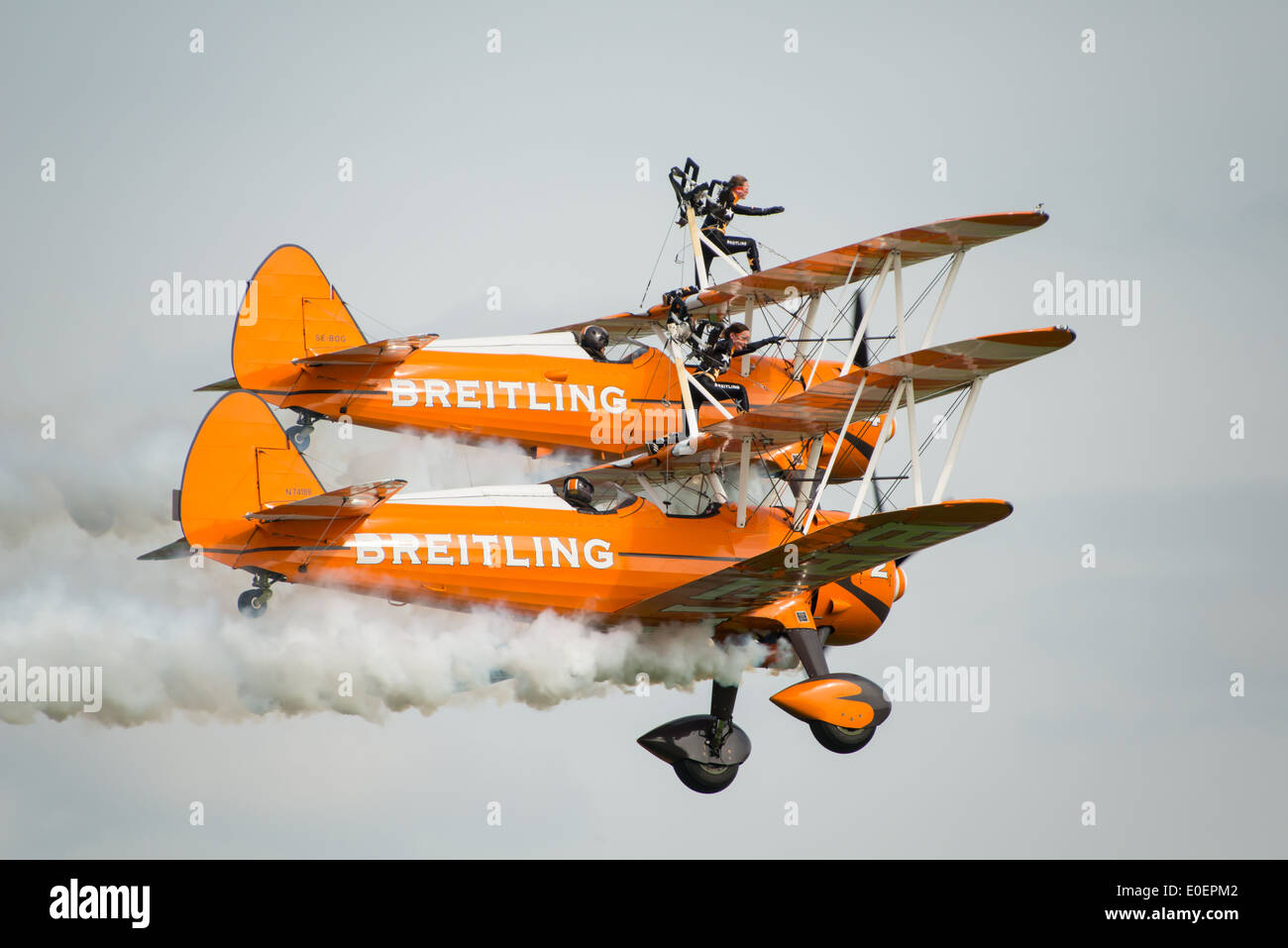Breitling Wing Walker team displaying at Abingdon Airshow May 2014 ...