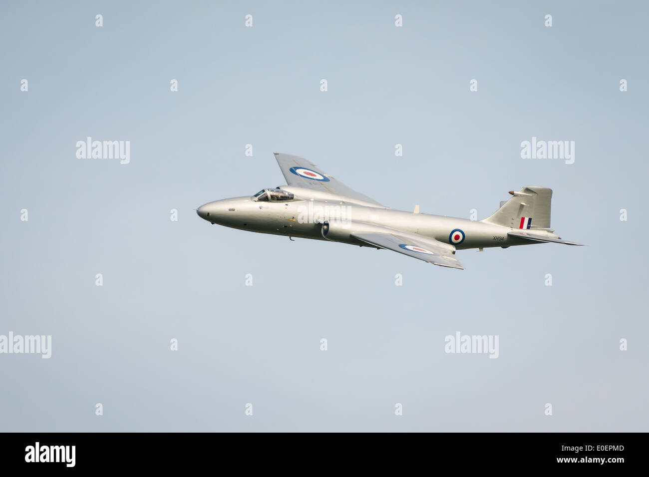 Vintage, restored, English Electric Canberra PR9 in flight at Abingdon ...