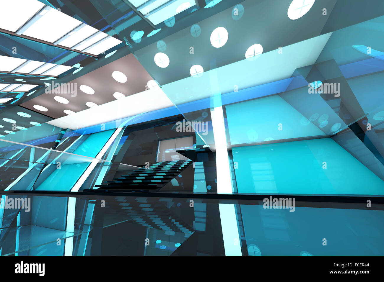 A futuristic entrance hall to a corporate building Stock Photo - Alamy
