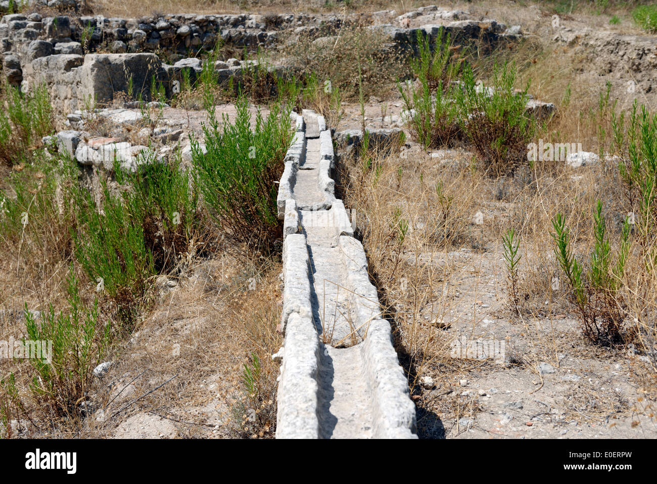 Water channel at Katsivelos archaeological site Ancient Eleutherna ...
