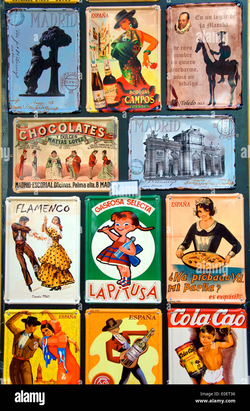 Advertising signs, Madrid, Spain Stock Photo - Alamy