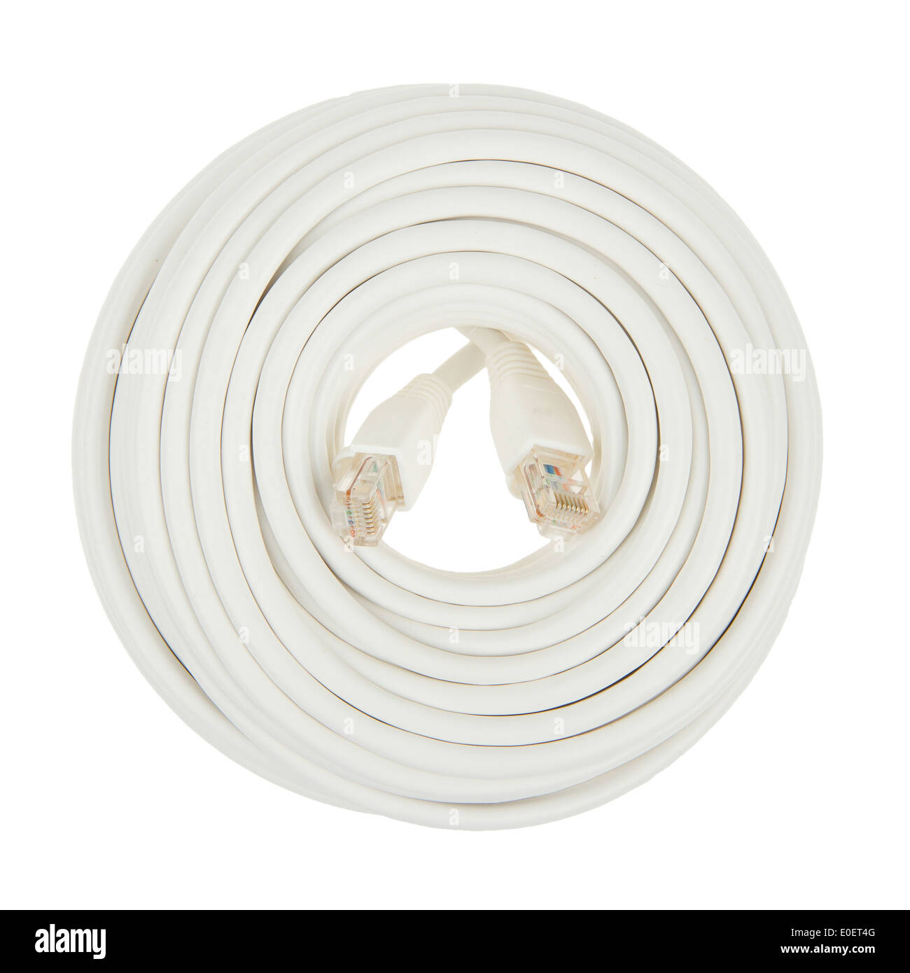 Close-up of a white RJ45 network plug on white background Stock Photo ...