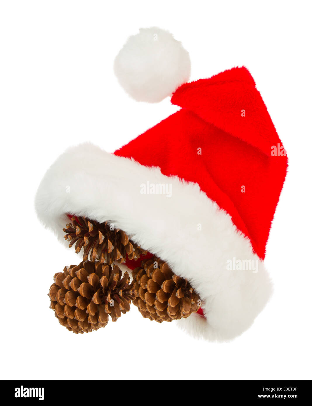 Simple santa hat isolated in white background Stock Photo - Alamy