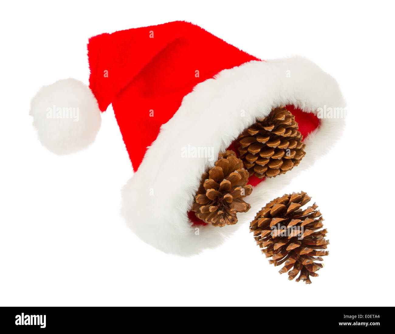 Simple santa hat isolated in white background Stock Photo - Alamy