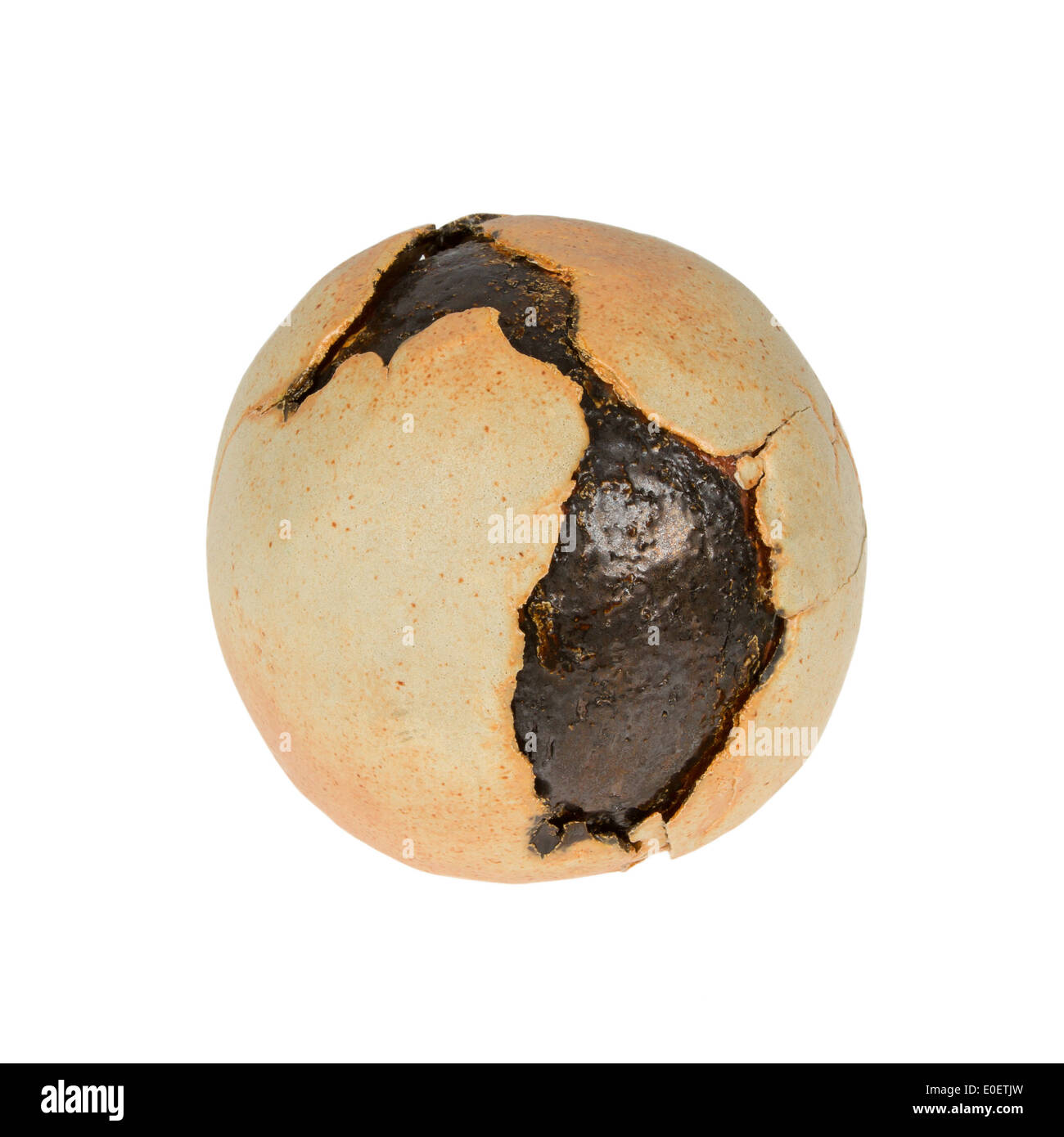 Old cracked clay pottery isolated on a white background Stock Photo - Alamy