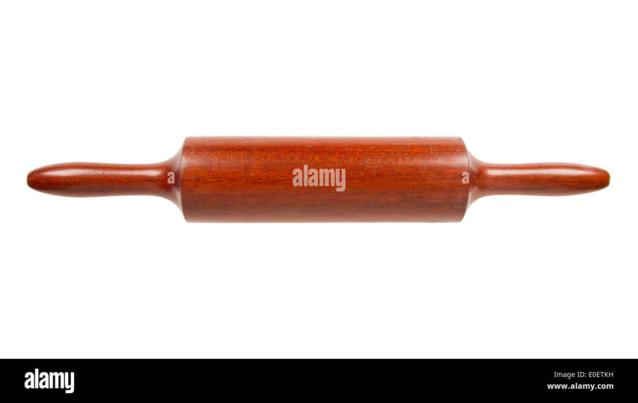 Image of a rolling pin on a white background Stock Photo - Alamy