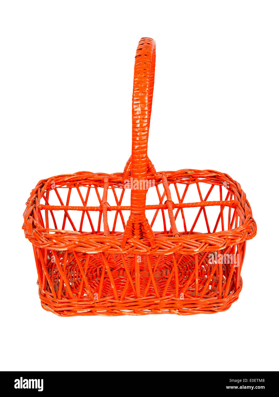 Red basket for bottles, isolated on white Stock Photo - Alamy