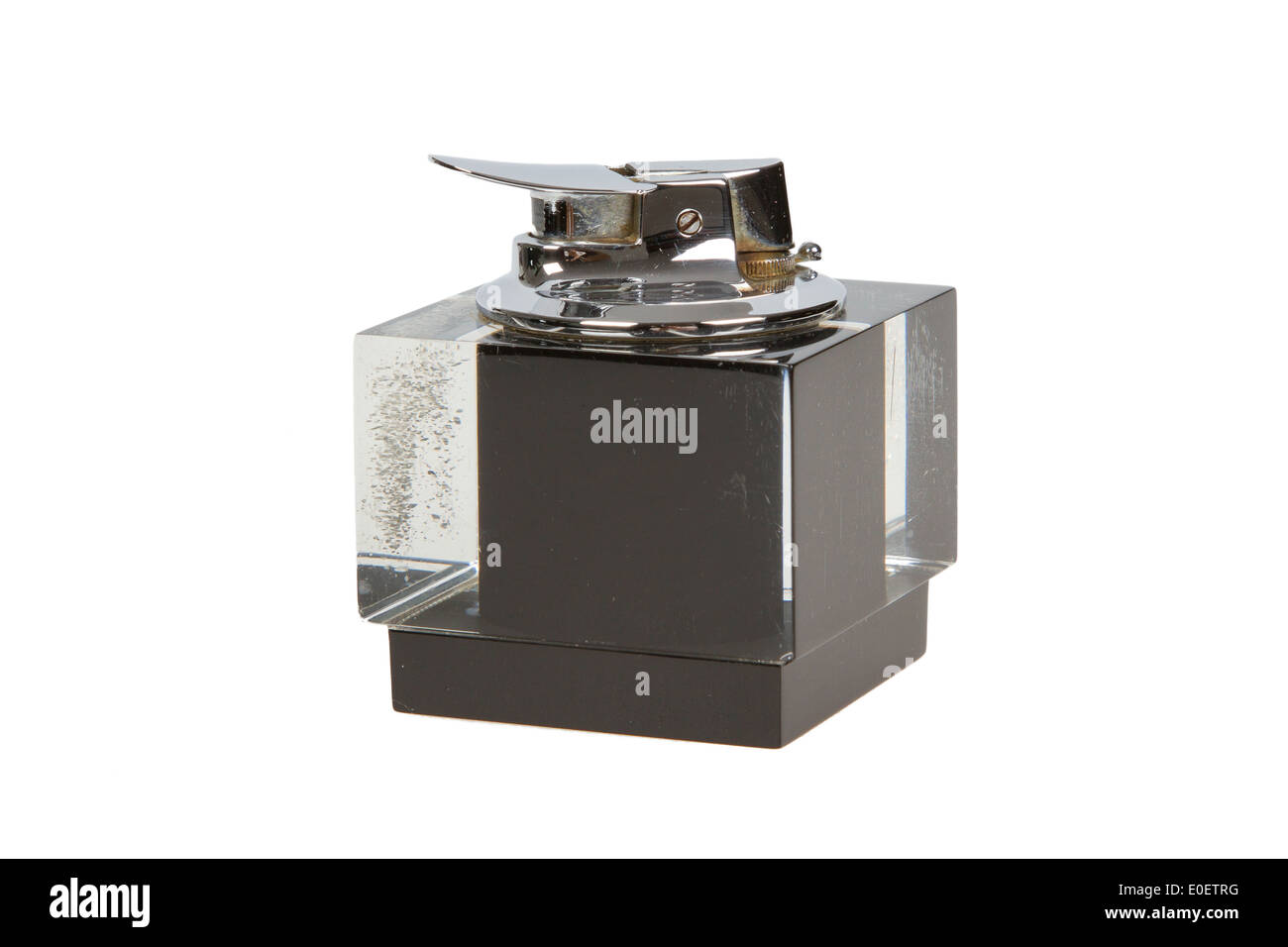 Very old glass lighter, isolated on white Stock Photo - Alamy