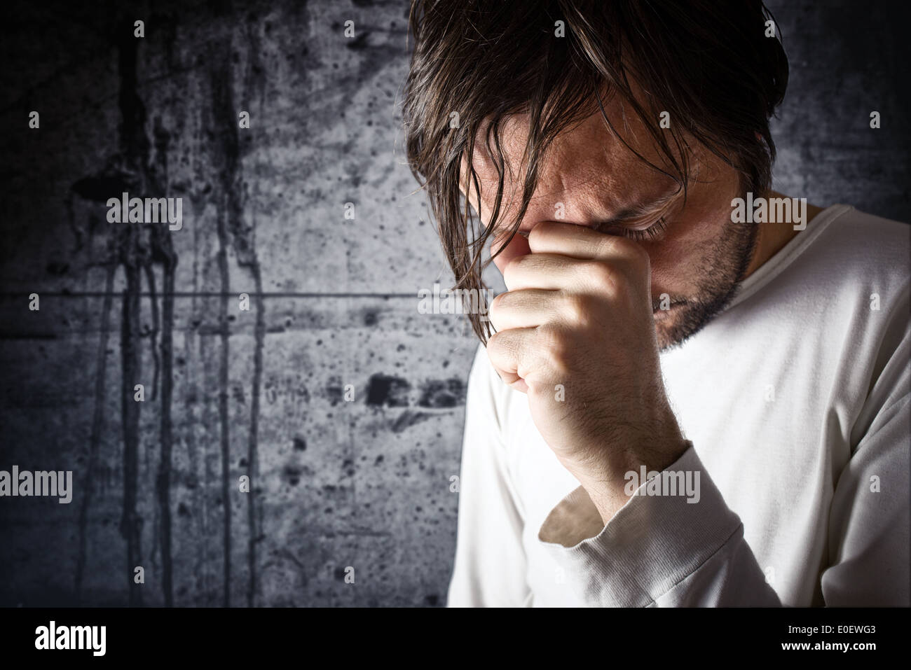 Man with beard crying hi-res stock photography and images - Alamy