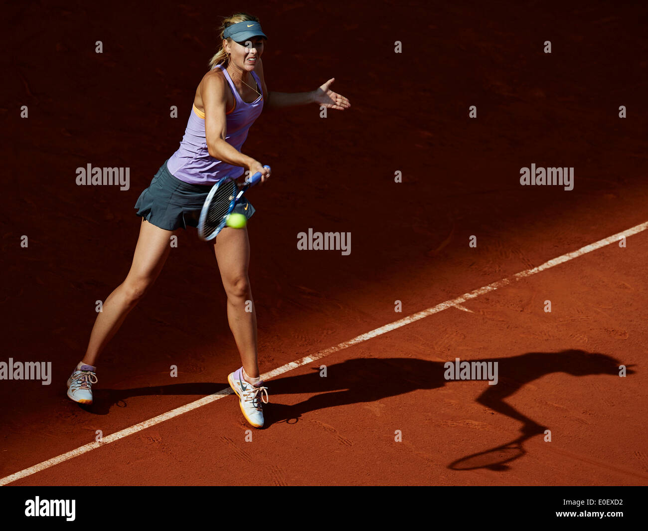 Madrid, Spain. 11th May, 2014. Maria Sharapova of Russia plays a ...