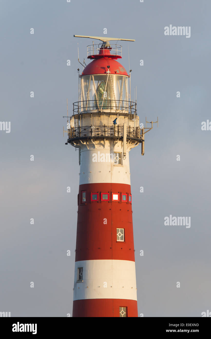 Red and white lighthouse on the dutch isle of Ameland, Holland Stock ...
