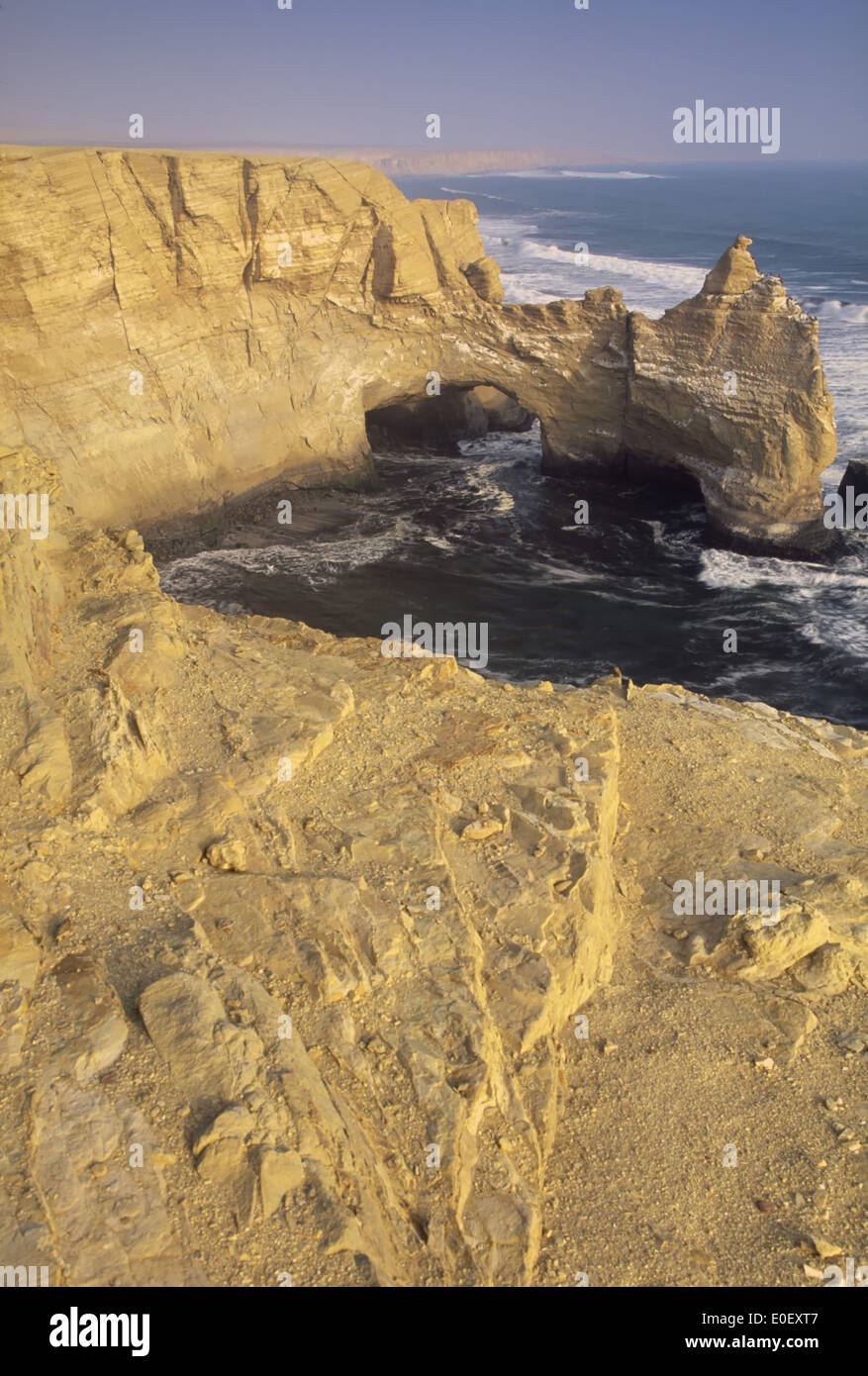 "La Catedral" and natural arch, Paracas Peninsula, Peru Stock Photo - Alamy