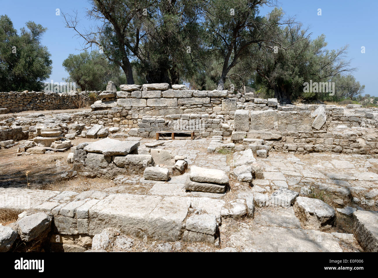 Ruins excavations on Acropolis proper Ancient Eleutherna Crete Greece ...