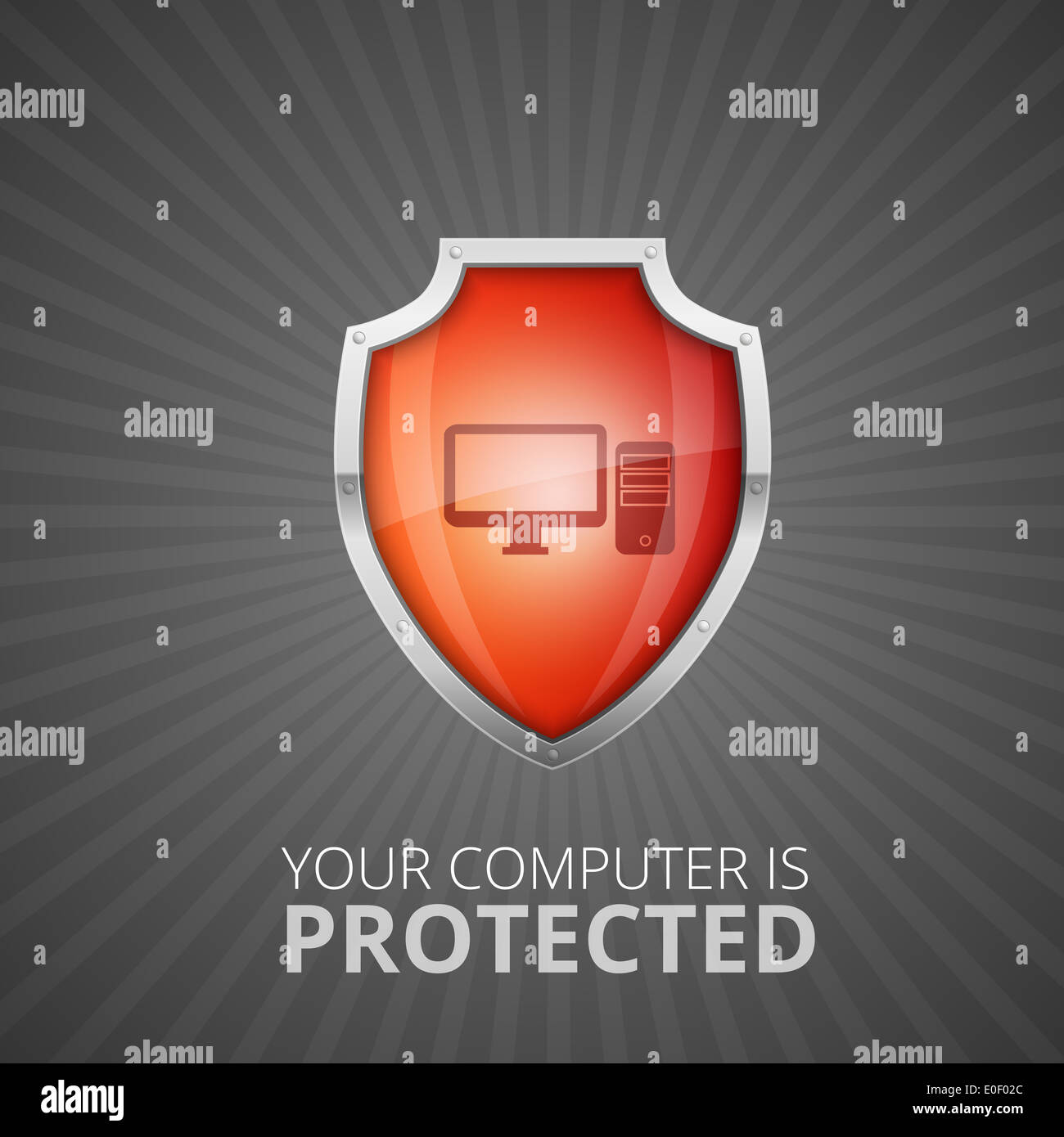 Computer desktop shield vector hi-res stock photography and images - Alamy