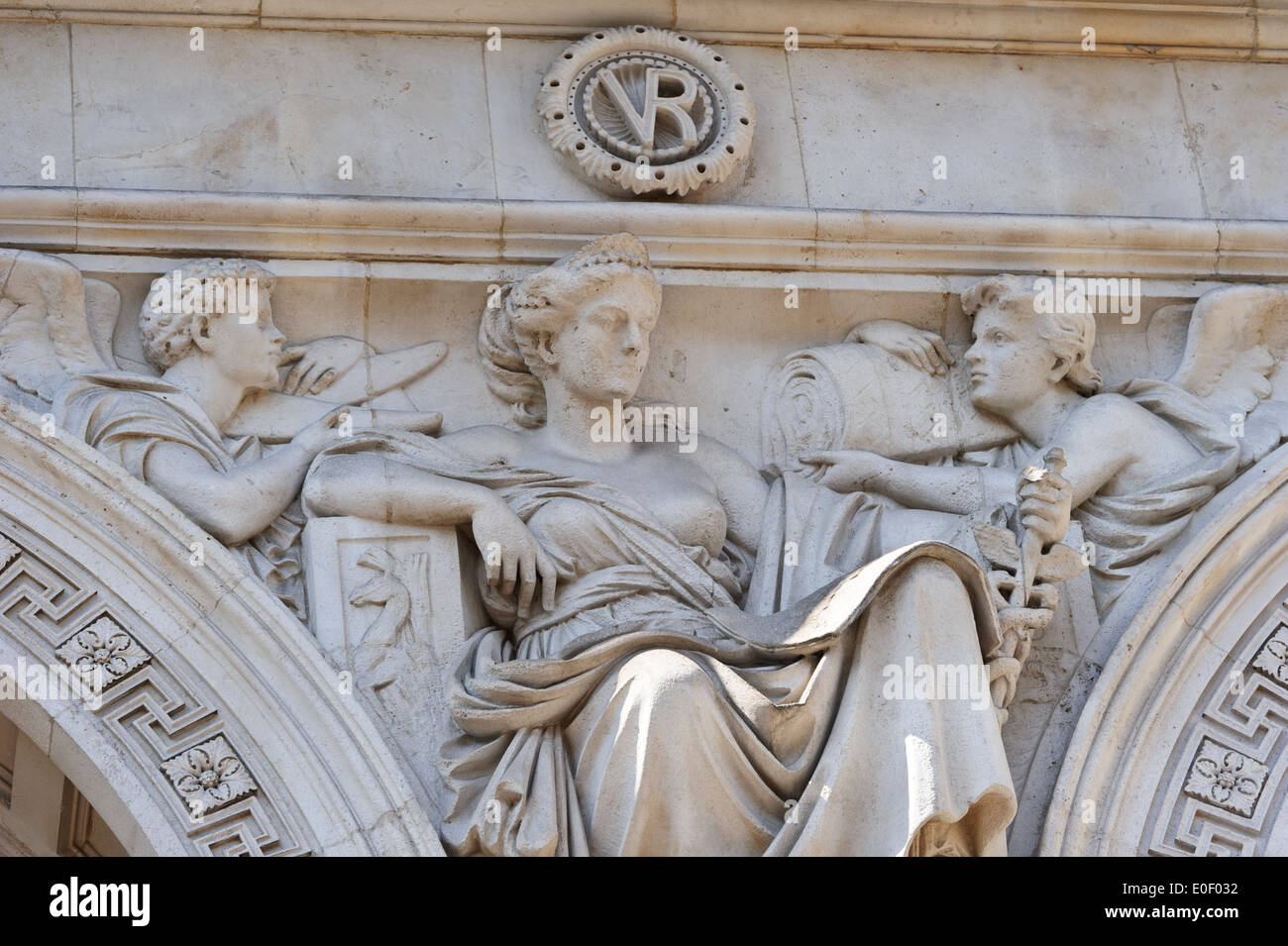 Decorative sculptures illustrates Home and Colonial concerns on the ...